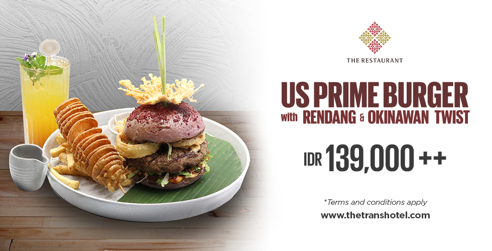 US PRIME BURGER WITH RENDANG & OKINAWAN TWIST